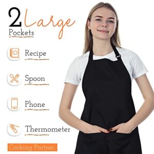 KOMBOH Pack of 2 Apron, 100% Waterproof Professional Apron, Light Weight - Heavy Duty Breathable, Large Straps and Large Pockets, Printable Apron.