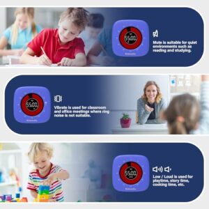 Visual Timer for Kids, Rechargeable 60-Minute Countdown Timer with 4 Alarm Modes, Silent Operation Pomodoro Timer for Classroom Kitchen Office, Autism and ADHD Tools for Kids and Adults, Navy Blue