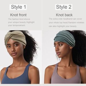 Sefiinh Extra Wide Headbands For Women 7'' Large Headband Twist Head Bands Women's Hair Band Stretchy Turban Styling Accessories 8 Pack