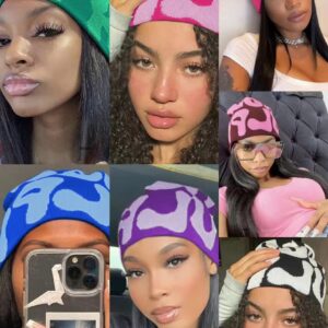 HYPEHOME Y2k Beanie Women Winter Knit Hat Skull Cap Slouchy Beanie for Men