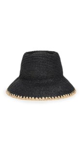 madewell women's whipstitch straw hat, true black, m-l