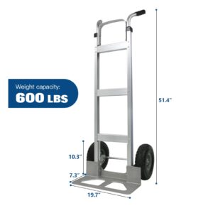 JXUFDHO Hand Truck Heavy Duty, Hand Truck Dolly 400lbs Capacity, Dolly Cart with Pneumatic Tire for Moving Home, Workshop, Office