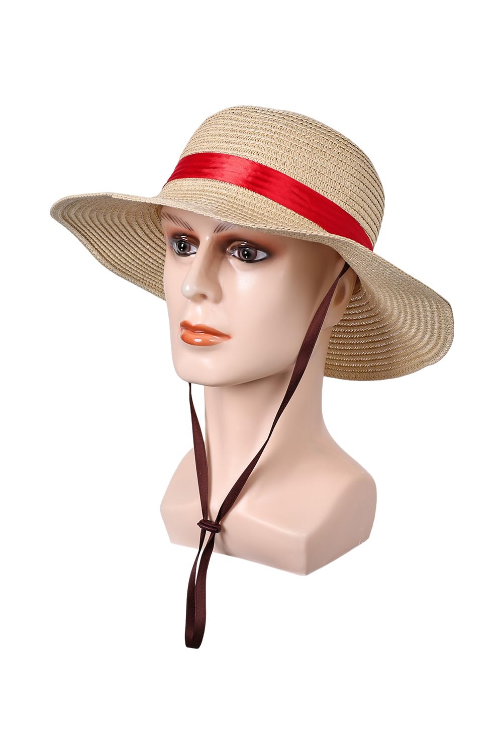 Monkey Straw Hat Costume Anime Cosplay Sun Beach Hats with String Pirate Hat Halloween Dress up Props (US, Alpha, One Size, Straw Hat)