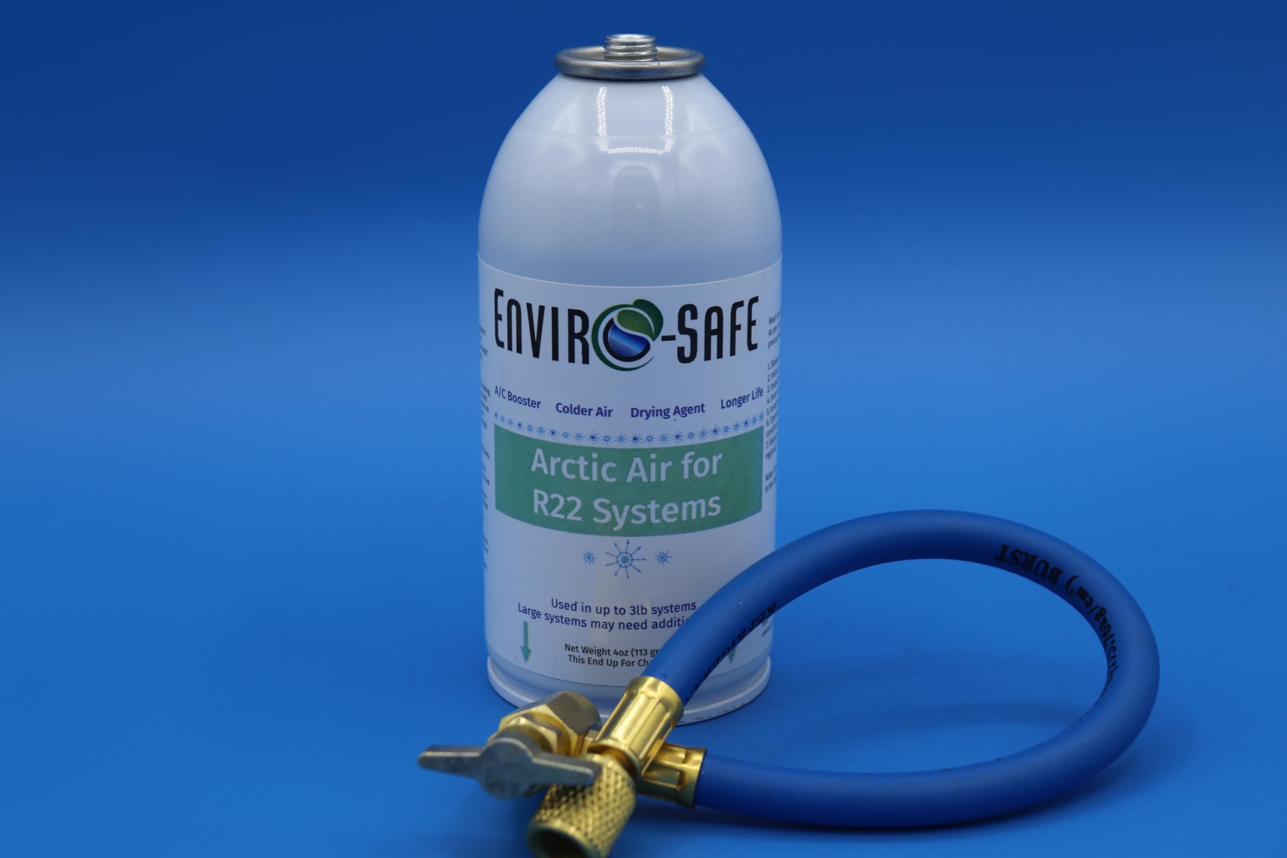 ENVIRO-SAFE Envirosafe Arctic Air for R22, 1 can and Brass Hose