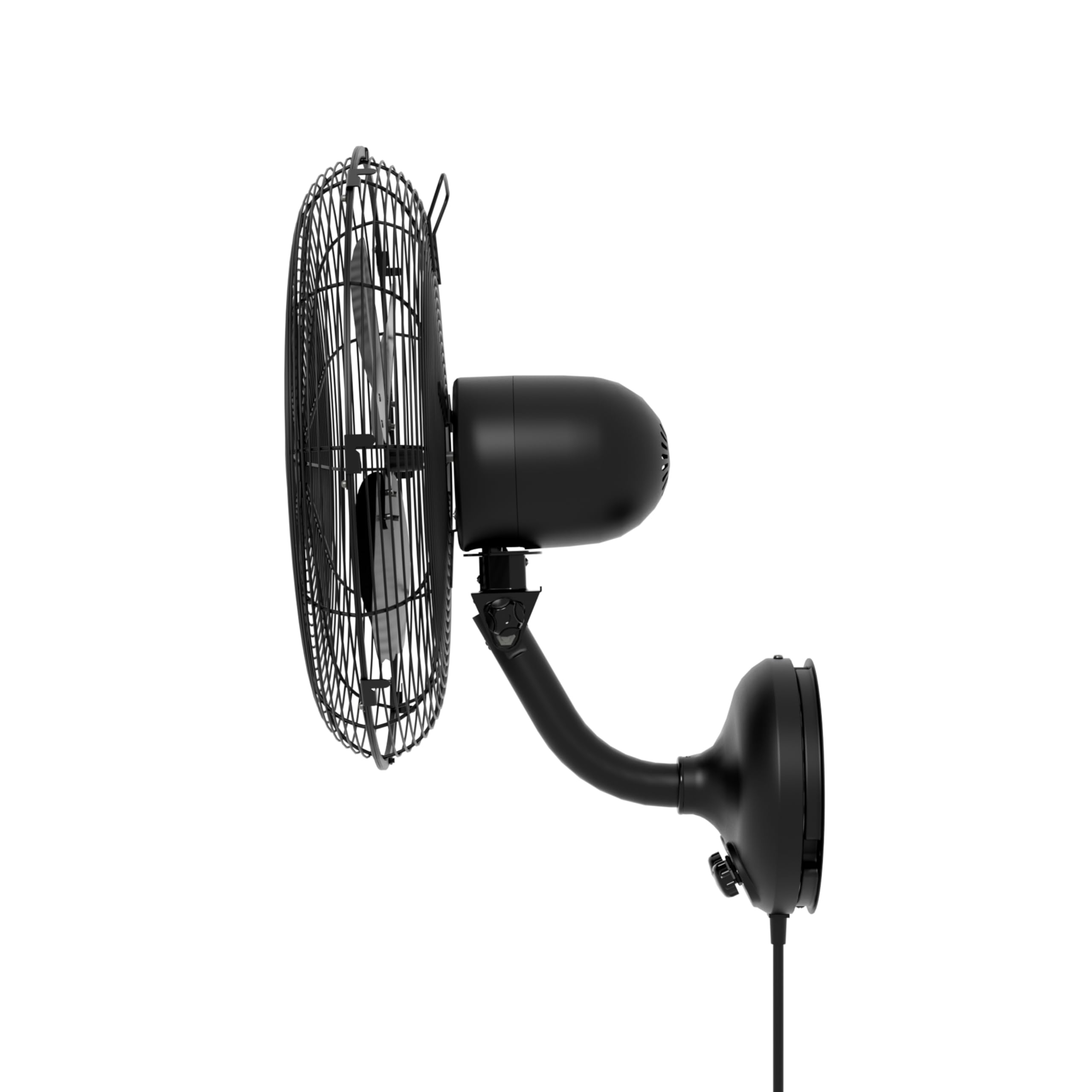 Hunter Fan Company Classic 16 in. 3 Speed Wall Fan in Matte Black with Oscillation and Adjustable Head