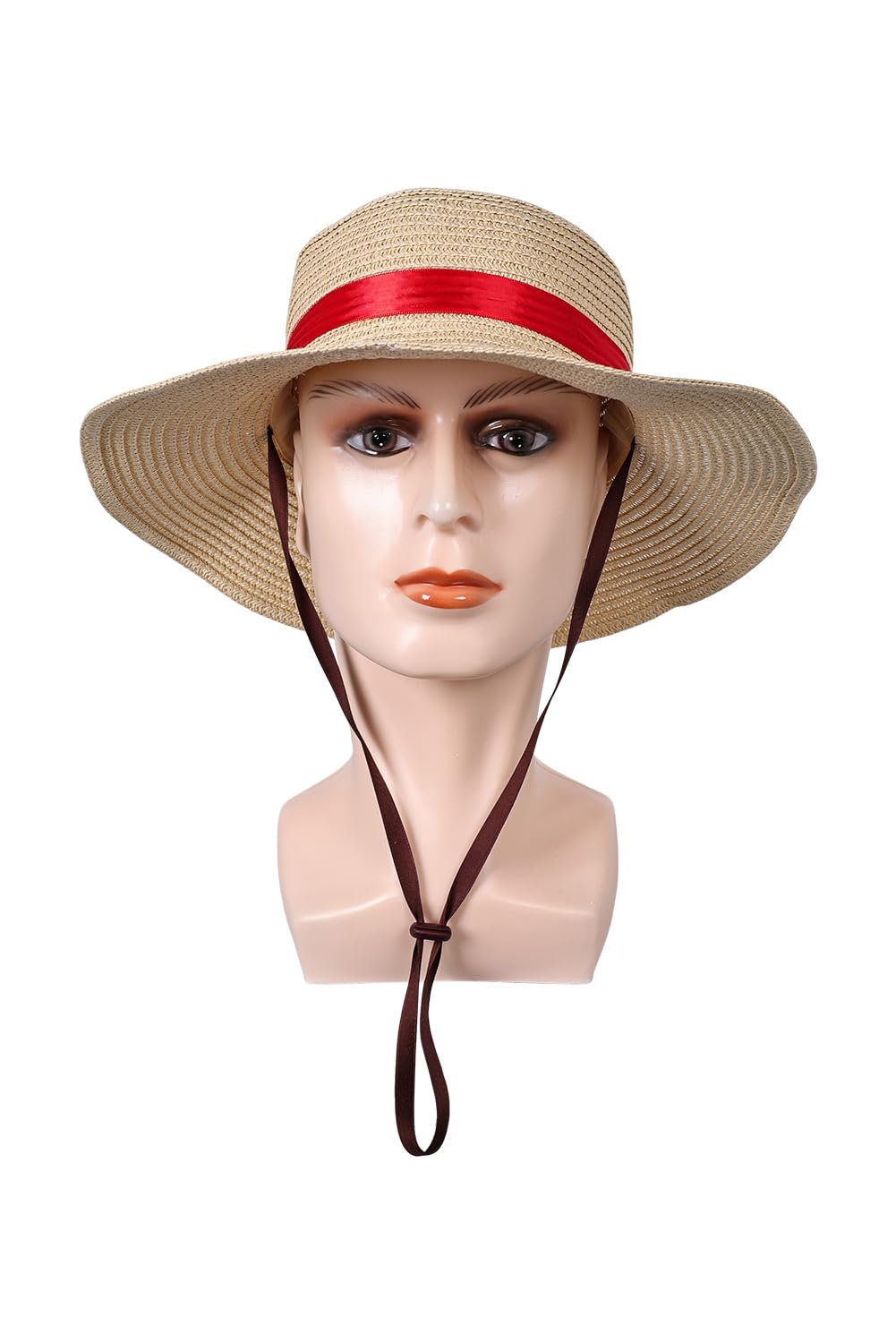 Monkey Straw Hat Costume Anime Cosplay Sun Beach Hats with String Pirate Hat Halloween Dress up Props (US, Alpha, One Size, Straw Hat)