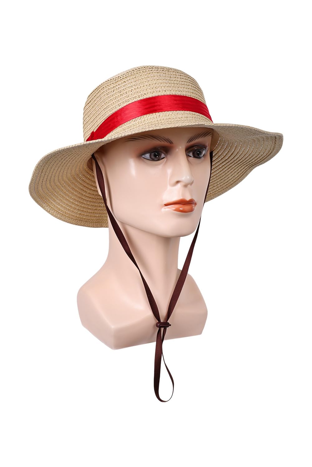 Monkey Straw Hat Costume Anime Cosplay Sun Beach Hats with String Pirate Hat Halloween Dress up Props (US, Alpha, One Size, Straw Hat)