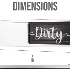 Dishwasher Magnet Clean Dirty Sign, Strong Clean and Dirty Magnet for Dishwasher, Universal Dirty or Clean Dishwasher Magnet Indicator, Clean/Dirty Farmhouse Dark Wood Dish Wash Sign Magnet