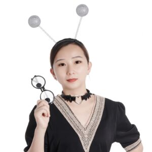 jiebor 20Pcs Alien Headband Martian Antennas Headband Space Costume Accessories for Party Women Silver Green