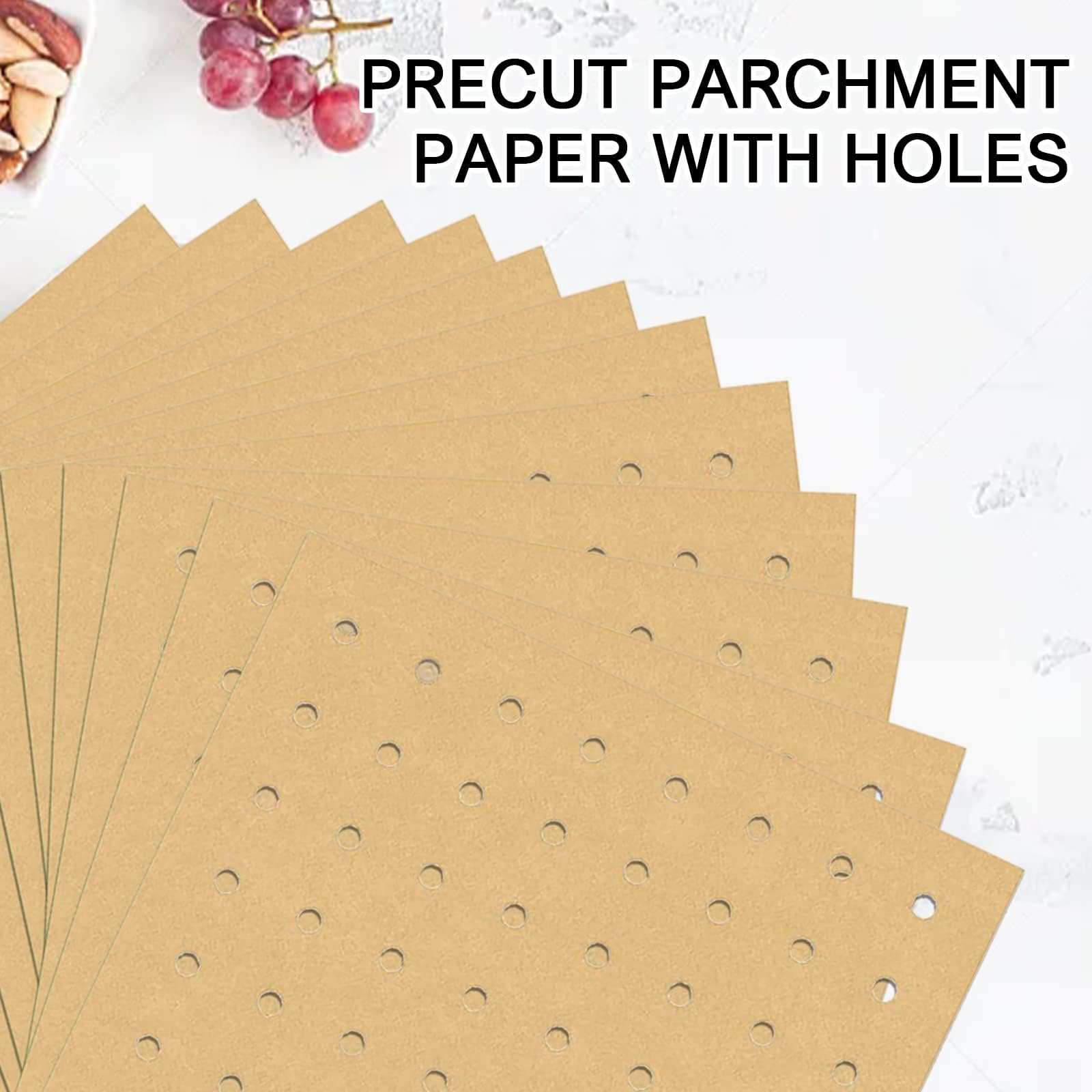 GOAUS Parchment Paper Sheets 9x11 Inch, Air Fryer Toaster Oven Liners Rectangular 175 pcs, Disposable Paper Liners Rectangle Perforated Fit Cuisinart, Ninja Foodi, Breville, Gowise, Instant