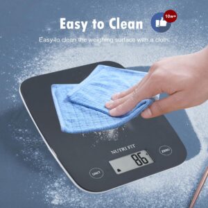 NUTRI FIT Digital Food Scale, 11lb Kitchen Scale Digital Weight, Cooking Scale for Food Ounces and Grams, 4 Units with 0.1oz/1g Precision, LCD Display with Tare Function