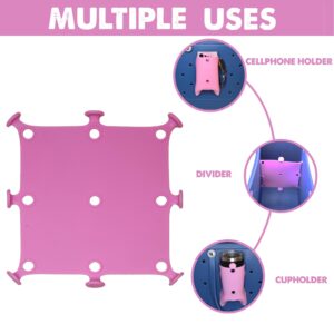 SAVPACK Tote Bag Organizer (Pink): Compatible with Bogg Bag XL and Baby Bogg Bag - Multipurpose: Phone Holder - Cup Holder - Divider