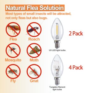 Flea Traps for Inside Your Home 2 Packs, Flea Trap Indoor Pest Control Trapper Insect Killer with Light, Sticky Bed Bug Natural