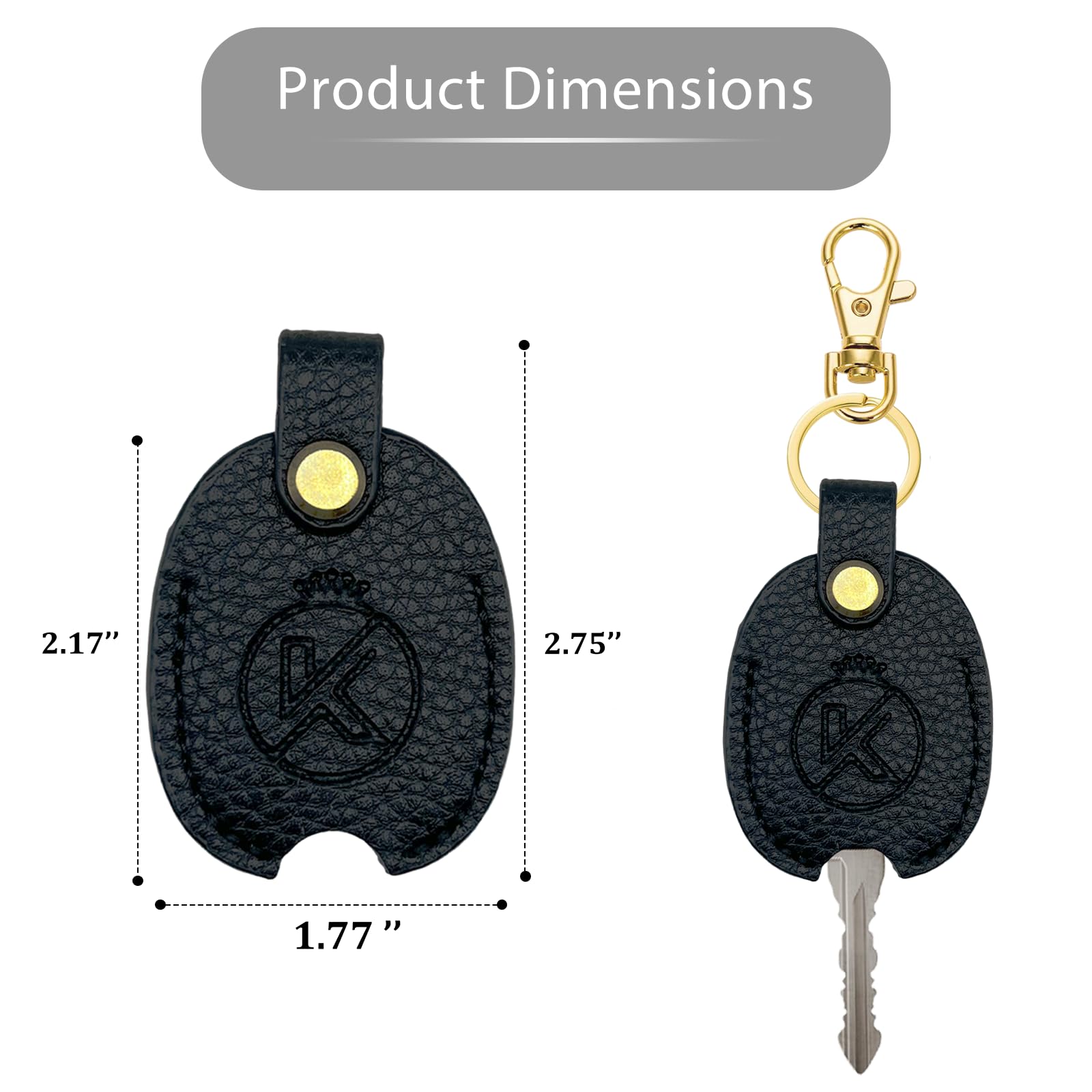 KRSURERICHER Leather Key Sleeve for Broken Key, Key Fod Protector, Car Key Loop Replacment, Key Cover Keychain for Women, Men