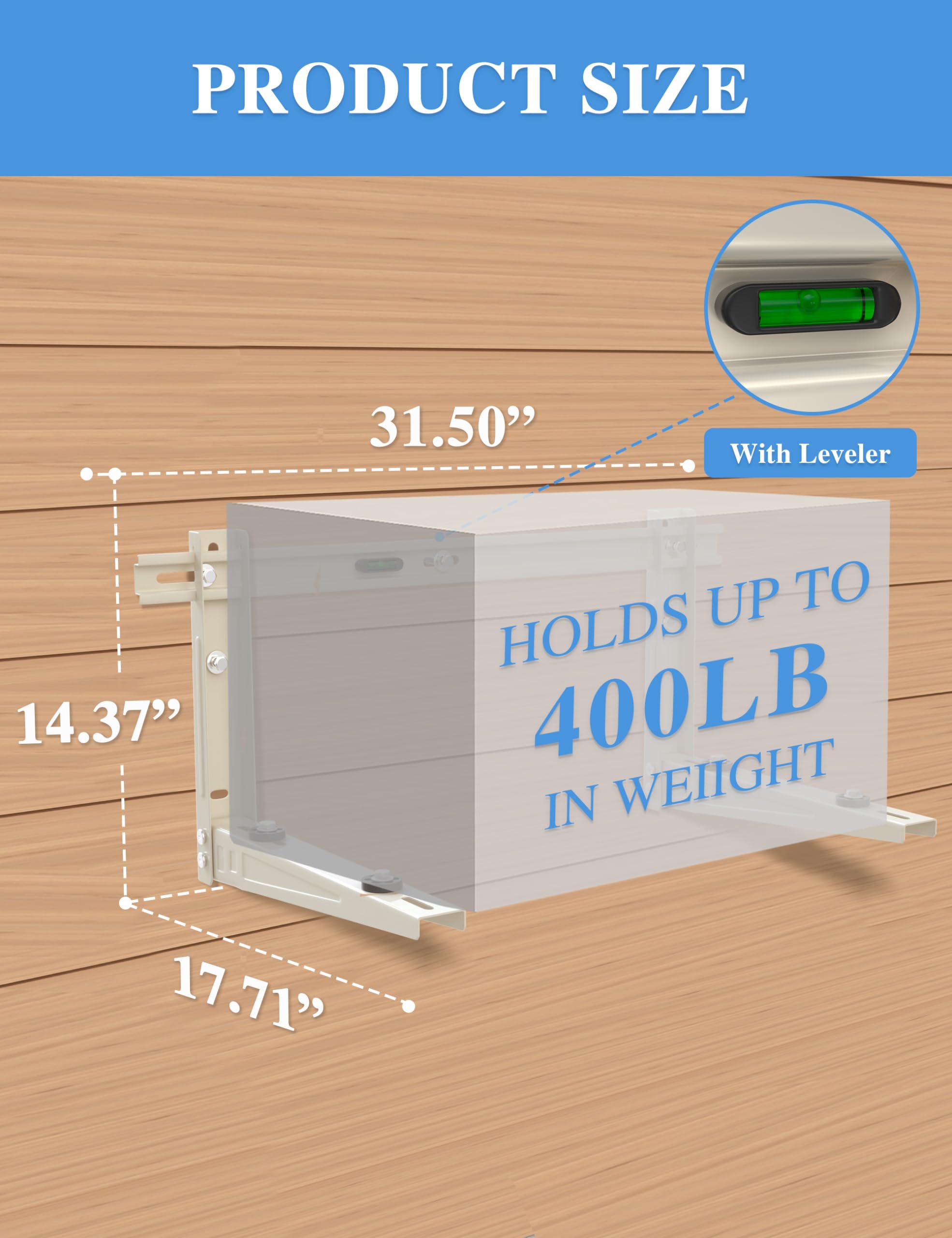 Mini Split Wall Mounting Bracket Outdoor, for 7000-12000 BTU Universal Ductless Air Conditioners, Heat Pumps, Compressors & HVAC Systems, Heavy-Duty Foldable Mini Split Bracket Max 400 Lb Capacity