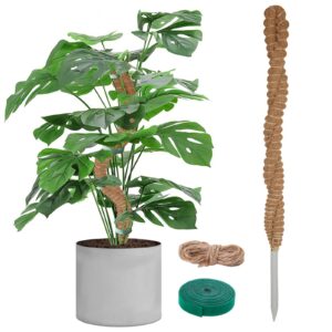 moss pole for plants monstera - 25 inch plant stakes for indoor, moss poles for climbing plants, handmade coco coir pole plant support for creeper plants grow upwards（single）