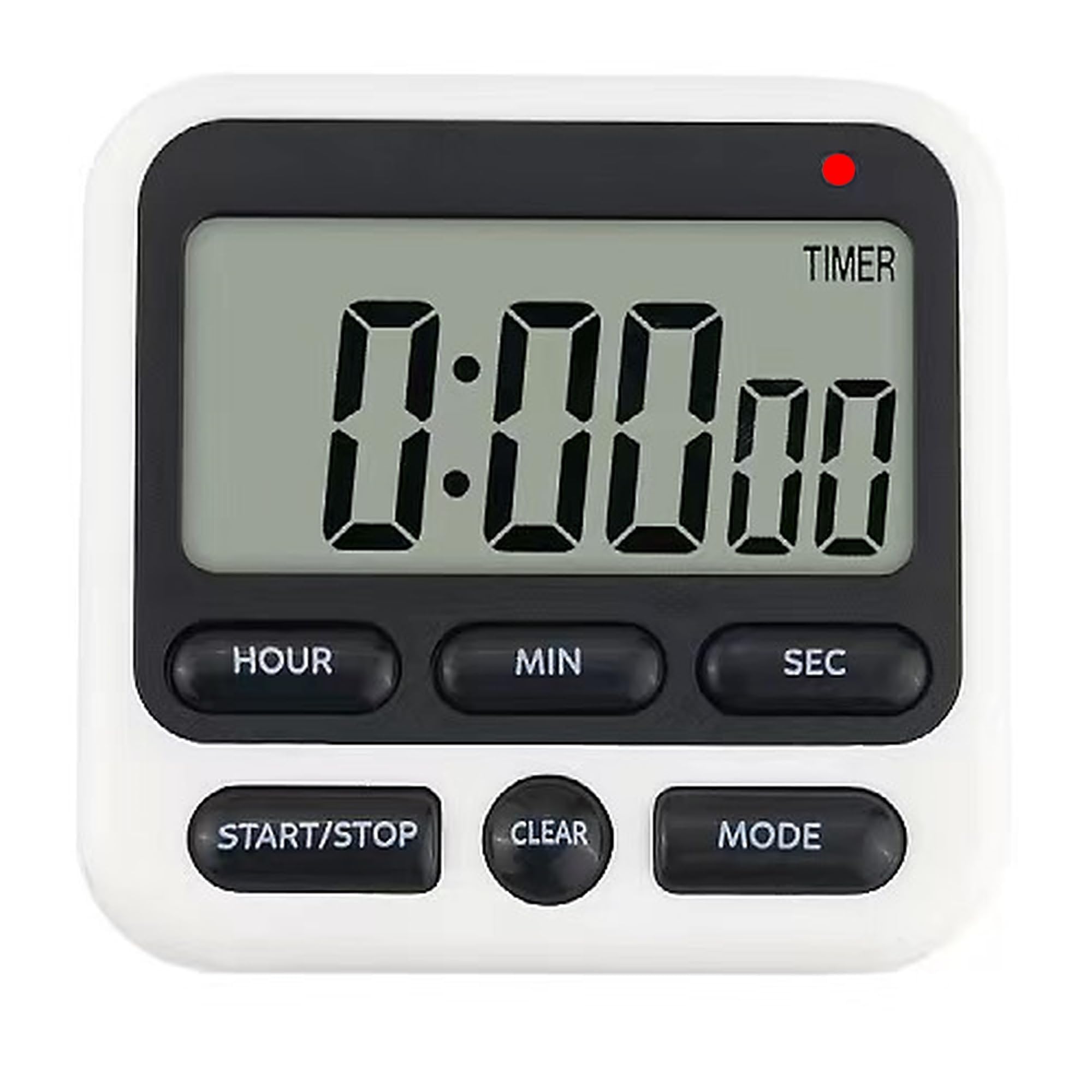 NKOVE Digital Kitchen Timer 24 Hour Clock and Alarm Function with Silent or Alarm Manual Switching Count UP or Down and Memory Function Black