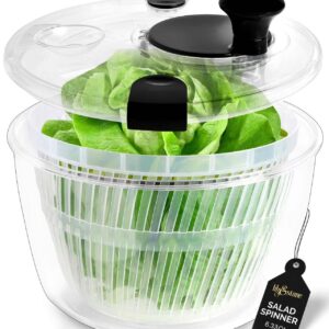 lily&stone Large Salad Spinner with Plastic Fruit Bowl, Drain, & Colander - Produce & Lettuce Spinner, Vegetable Dryer, Fruit Washer, Easy & Compact Kitchen Tool - Pasta & Fries Strainer - 6.33 Qt