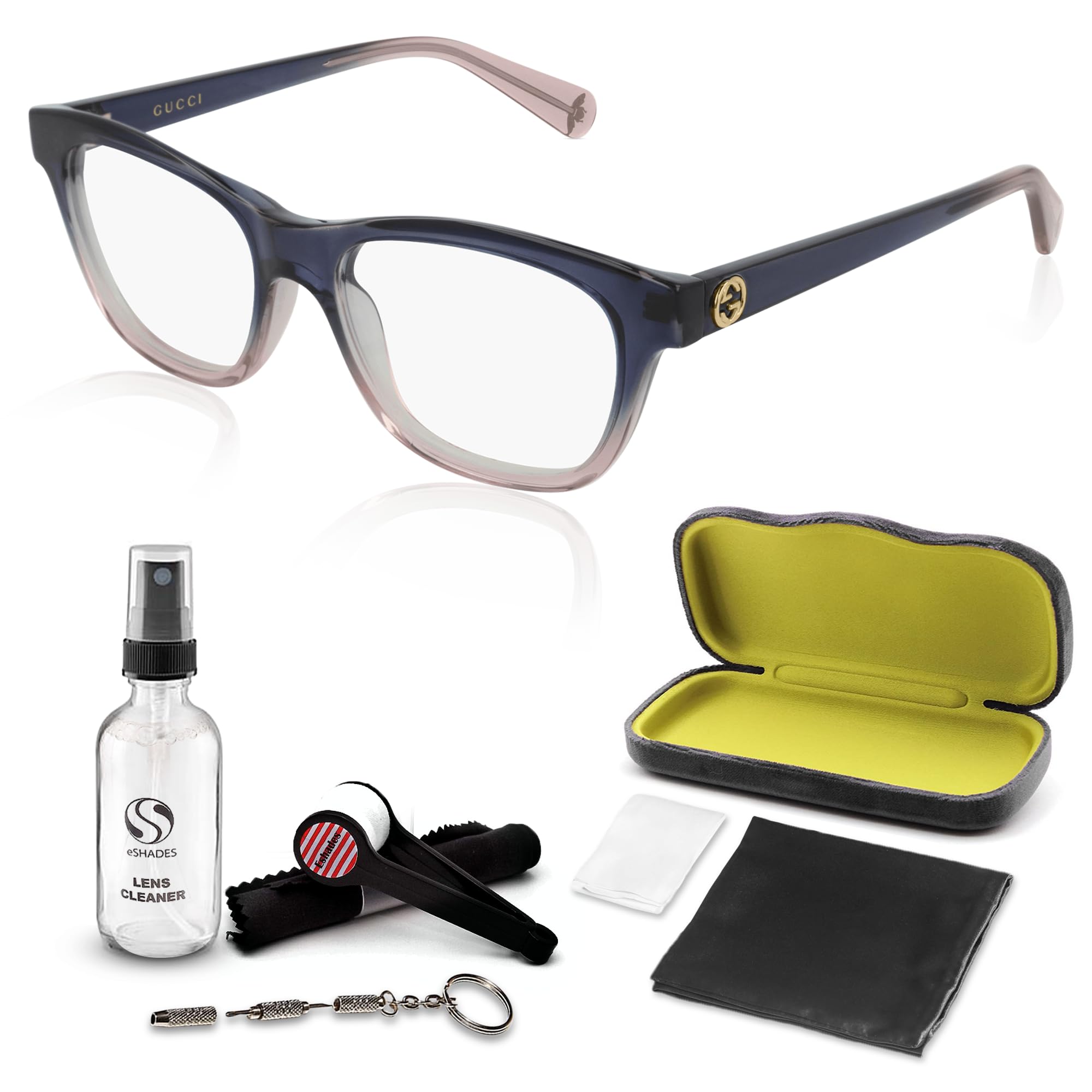 Gucci GG03720 Designer Fashion Eyeglasses: Woman Rectangular Shape Eyeglasses Frame Eyewear with Luxury eSHADES Kit - Embrace Sophistication and Elegance