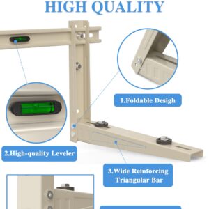 Mini Split Wall Mounting Bracket Outdoor, for 7000-12000 BTU Universal Ductless Air Conditioners, Heat Pumps, Compressors & HVAC Systems, Heavy-Duty Foldable Mini Split Bracket Max 400 Lb Capacity