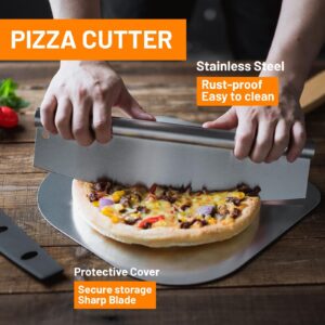 Lituford Master the Art of Pizza Making with Our Complete Pizza Oven Set and Accessories - Includes 12" x 14” Pizza Peel and Cutter with 14" Blade - Perfect for Indoor and Outdoor Cooking!