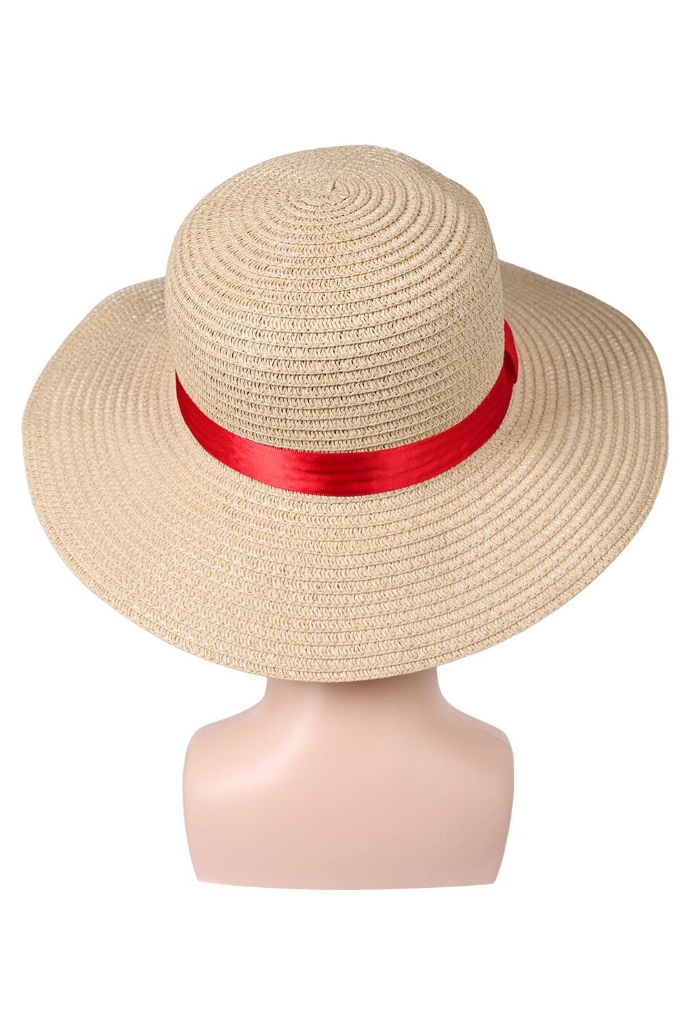 Monkey Straw Hat Costume Anime Cosplay Sun Beach Hats with String Pirate Hat Halloween Dress up Props (US, Alpha, One Size, Straw Hat)