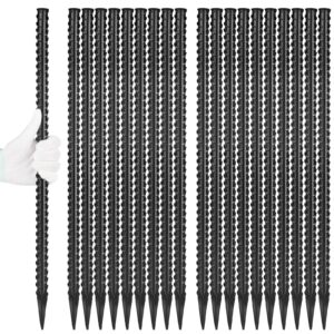 besitu 24 inches straight rebar stakes(20-pack), 1/2" diameter steel metal stakes for garden with chisel point end heavy duty ground anchors for landscape, concrete form, camping & trapping black