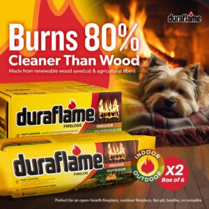 Duraflame 4.5 Pound 3 Hour Long Burn Time Indoor Outdoor Quick Light Fire Log for Camping, Firepits, Bonfires, and Fireplaces (12 Pack)