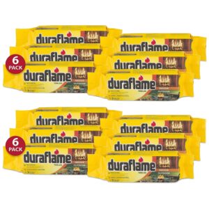 duraflame 4.5 pound 3 hour long burn time indoor outdoor quick light fire log for camping, firepits, bonfires, and fireplaces (12 pack)