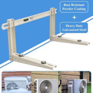 Mini Split Wall Mounting Bracket Outdoor, for 7000-12000 BTU Universal Ductless Air Conditioners, Heat Pumps, Compressors & HVAC Systems, Heavy-Duty Foldable Mini Split Bracket Max 400 Lb Capacity