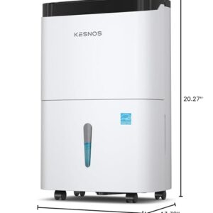 Kesnos 80 Pints Energy Star Dehumidifier for Home & Basement with Drain Hose, Ideal for Large Spaces up to 5,000 Sq. Ft., Featuring Auto Defrost & Self-Drying Function