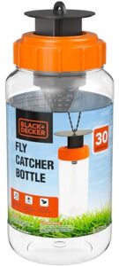 fly trap & fly catcher bottle- outdoor reusable hanging fly trap with natural non-toxic bait add water to catch house & horse flies in garden, backyard & barn 30-gram trap