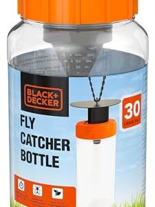 Fly Trap & Fly Catcher Bottle- Outdoor Reusable Hanging Fly Trap with Natural Non-Toxic Bait Add Water to Catch House & Horse Flies in Garden, Backyard & Barn 30-Gram Trap