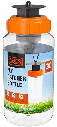 Fly Trap & Fly Catcher Bottle- Outdoor Reusable Hanging Fly Trap with Natural Non-Toxic Bait Add Water to Catch House & Horse Flies in Garden, Backyard & Barn 30-Gram Trap