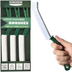 kingsem 2024 new crevice cleaning brush, hard-bristled washing brush, corner edge cleaning brush, multifunctional gap brushes for kitchen countertop surfaces, windows groove, tiles & faucets - 3pcs