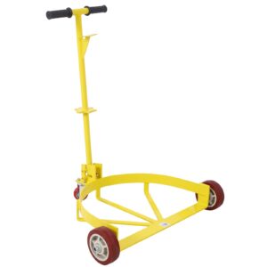 55 gallon drum dolly 1pk - 1200 lb capacity oil barrel drum roller cart - low profile steel oil drum caddy，yellow