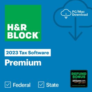 h&r block tax software premium 2023 with refund bonus offer (amazon exclusive) (pc/mac download)