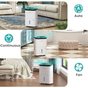 Kesnos 80 Pints Energy Star Dehumidifier for Home & Basement with Drain Hose, Ideal for Large Spaces up to 5,000 Sq. Ft., Featuring Auto Defrost & Self-Drying Function