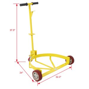 55 Gallon Drum Dolly 1pk - 1200 lb Capacity Oil Barrel Drum Roller Cart - Low Profile Steel Oil Drum Caddy，Yellow