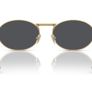 Versace Unisex Sunglasses Matte Gold Frame, Dark Grey Lenses, 56MM