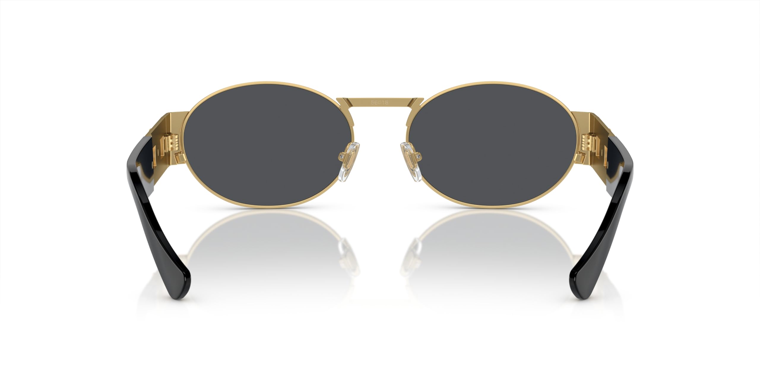 Versace Unisex Sunglasses Matte Gold Frame, Dark Grey Lenses, 56MM