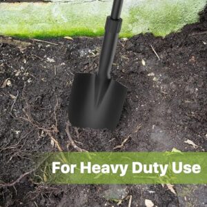 Shovel, Garden Shovel for Digging, 28" Gardening Shovels Heavy Duty with D Handle, Pointed Spade Shovel for Camping, Edging, Beach Sand, Metal Garden Shovel with Fiberglass Shaft, Black