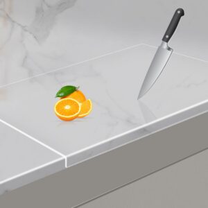 pakproly acrylic cutting board with counter lip, thicker clear cutting boards for kitchen counter, non slip cutting board for countertop protector, apartment essentials kitchen decor (16x 12 inch)