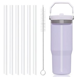 replacement straws compatible with 20oz stanley iceflow stainless steel tumbler with straw-the iceflow straw replacement-accessories set include 6 hard straws,1cleaning brush