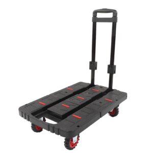 Folding Hand Truck with Rubber Wheels and Retractable Handle, 264lbs Capacity, Portable Dolly Cart for Transportation, Luggage, Mobile, Travel, Office Use