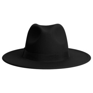 wide brim fedora hats for women & men classic dress panama hat adjustable felt hat with band