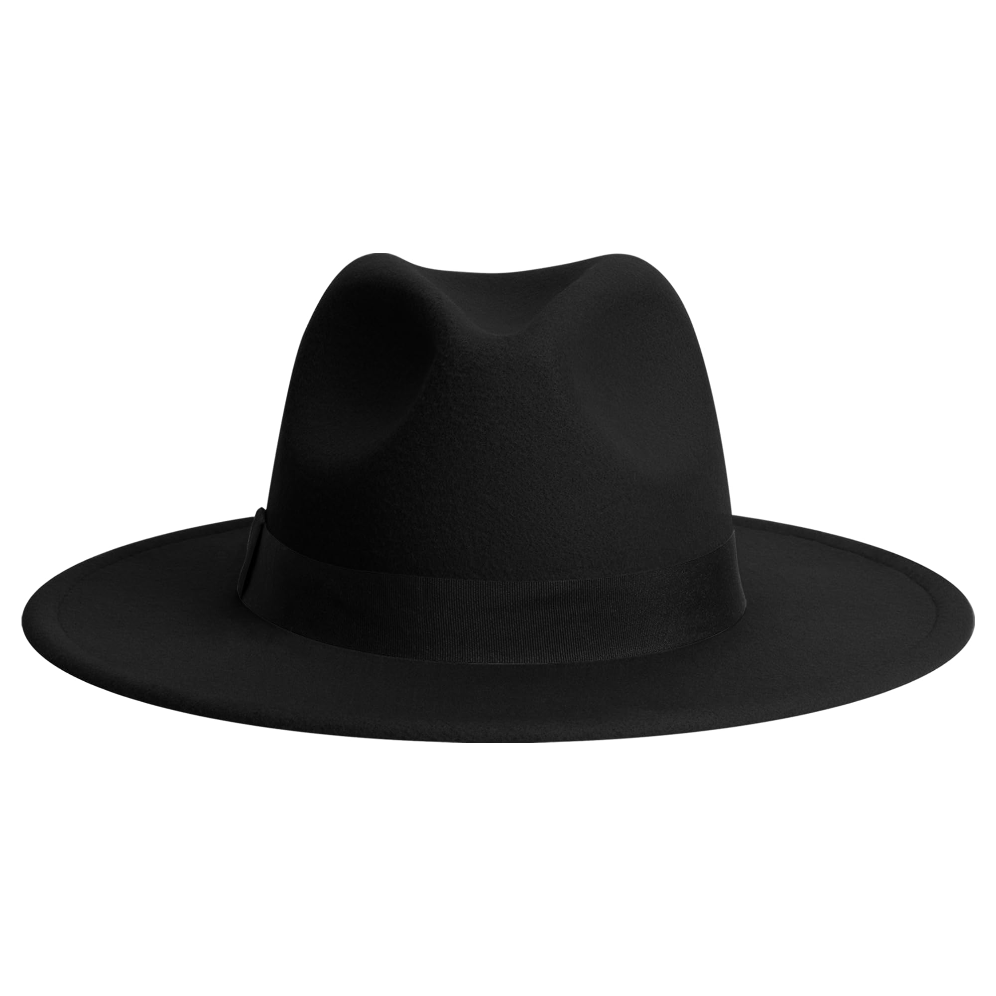 Wide Brim Fedora Hats for Women & Men Classic Dress Panama Hat Adjustable Felt Hat with Band