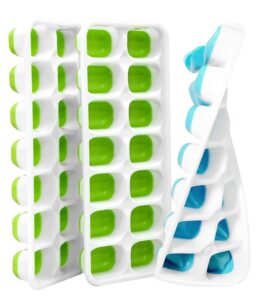 ice cube tray 3 pack, 42pcs silicone ice trays with lids for freezer, stackable and easy-release ice trays for iced coffee, drinks, and cocktails…