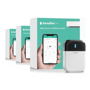 sensibo sky 3 pack, smart home air conditioner system - quick & easy installation. maintains comfort with energy efficient app - automatic on/off. wifi, google, alexa and siri.