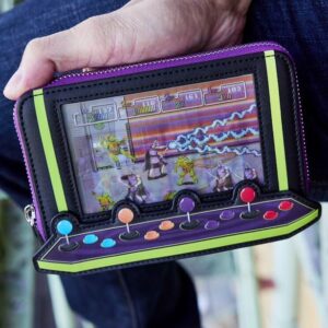 Loungefly Teenage Mutant Ninja Turtles 40th Anniversary Vintage Arcade Lenticular Zip Around Wallet